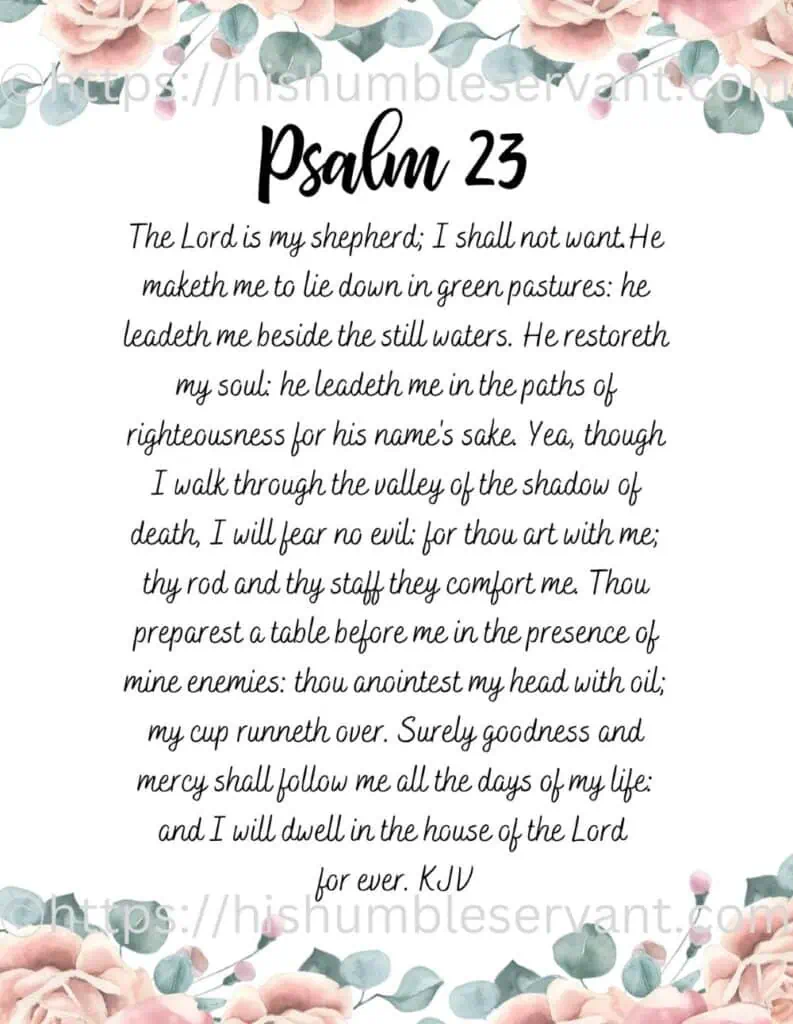 Salmo 23 Kjv Stampabile