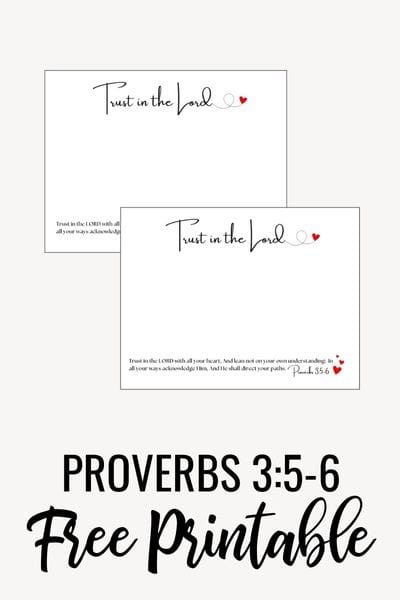 Proverbs 3:5-6 Free Printable