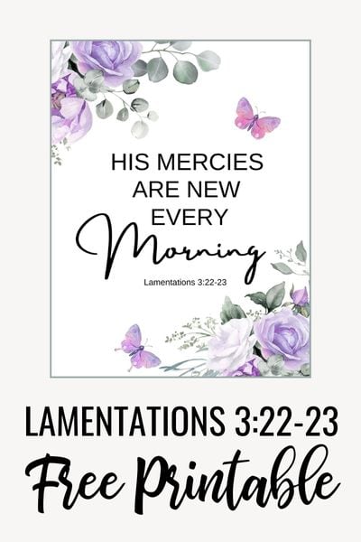 Lamentations 3:22-23 Free Printable